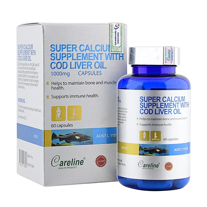 Super Calcium Supplement With Cod Liver Oil 1000mg 60 viên - Viên uống ...