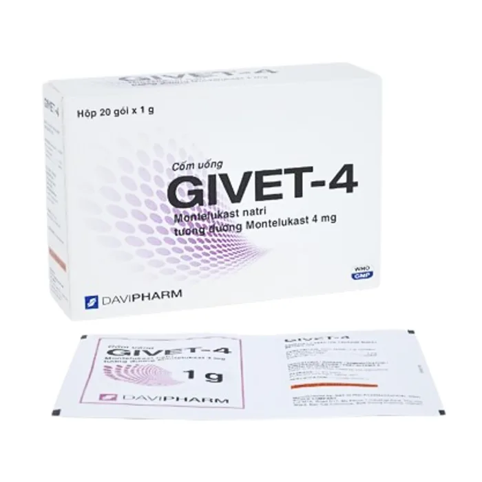 Givet-4 (20 gói x 1g) - Thuốc dự phòng và điều trị hen phế quản mạn ...
