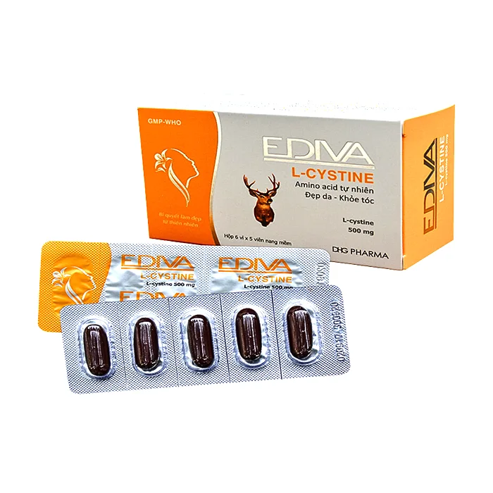 Ediva L-Cystine 500mg (6 vỉ x 5 viên) - Trị viêm da, rụng tóc, gãy móng ...