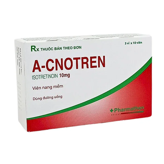 A-Cnotren Isotretinoni 10mg (3 vỉ x 10 viên) - Điều trị mụn trứng cá ...