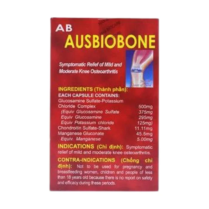 AB Ausbiobone (5 vỉ x 12 viên) - Giảm triệu chứng thoái hóa khớp gối ...