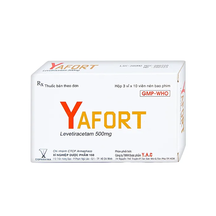 Yafort 500mg Cophavina (3 vỉ x 10 viên) - Điều trị động kinh cục bộ ...