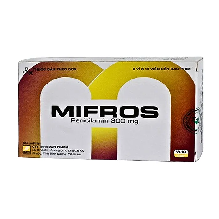 Mifros 300mg (3 vỉ x 10 viên) - Điều trị bệnh Wilson, bệnh cystin niệu ...