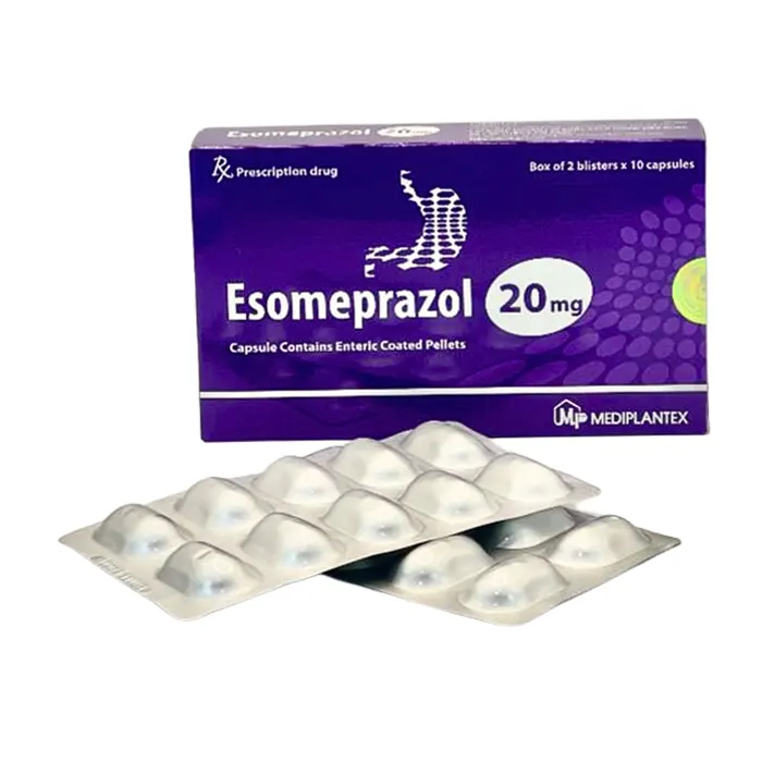 Esomeprazol 20mg (2 vỉ x 10 viên) – Điều trị trào ngược dạ dày,thực ...