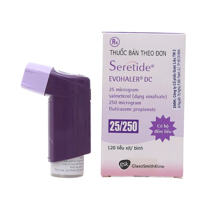 Seretide Evohaler DC 25/250 (120 liều) - Điều trị hen phế quản, tắc ...